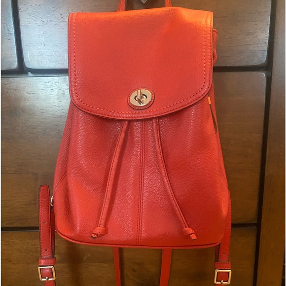 Coach | Bags | Authentic Red Leather Coach Backpack | Poshmark